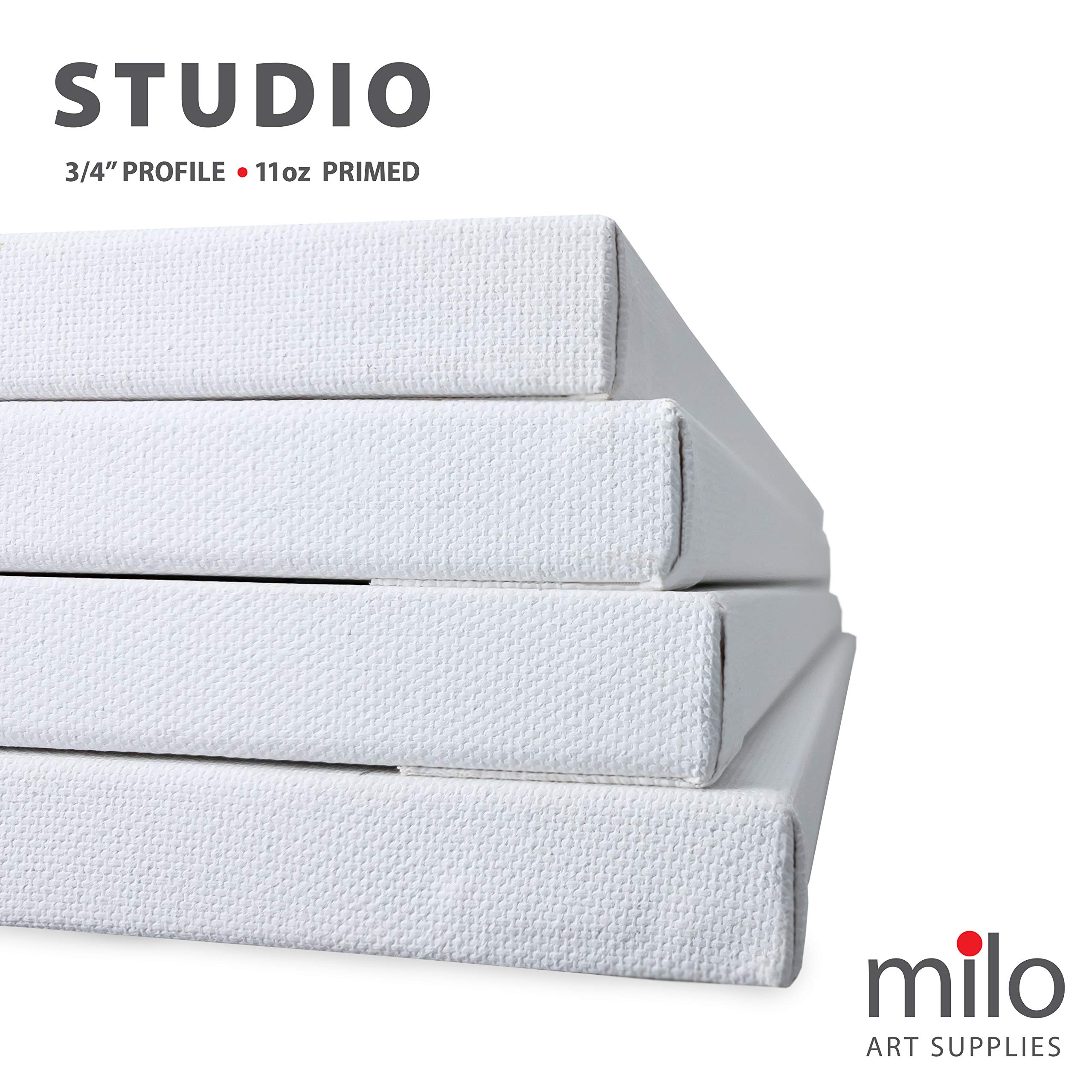 milo Pro Stretched Artist Canvas | 30x40 inch | Pack of 4 | 3/4” inch Thick Studio Profile | Ready to Paint 11 oz Primed Heavy Duty Large Canvas Art Supplies for Painting