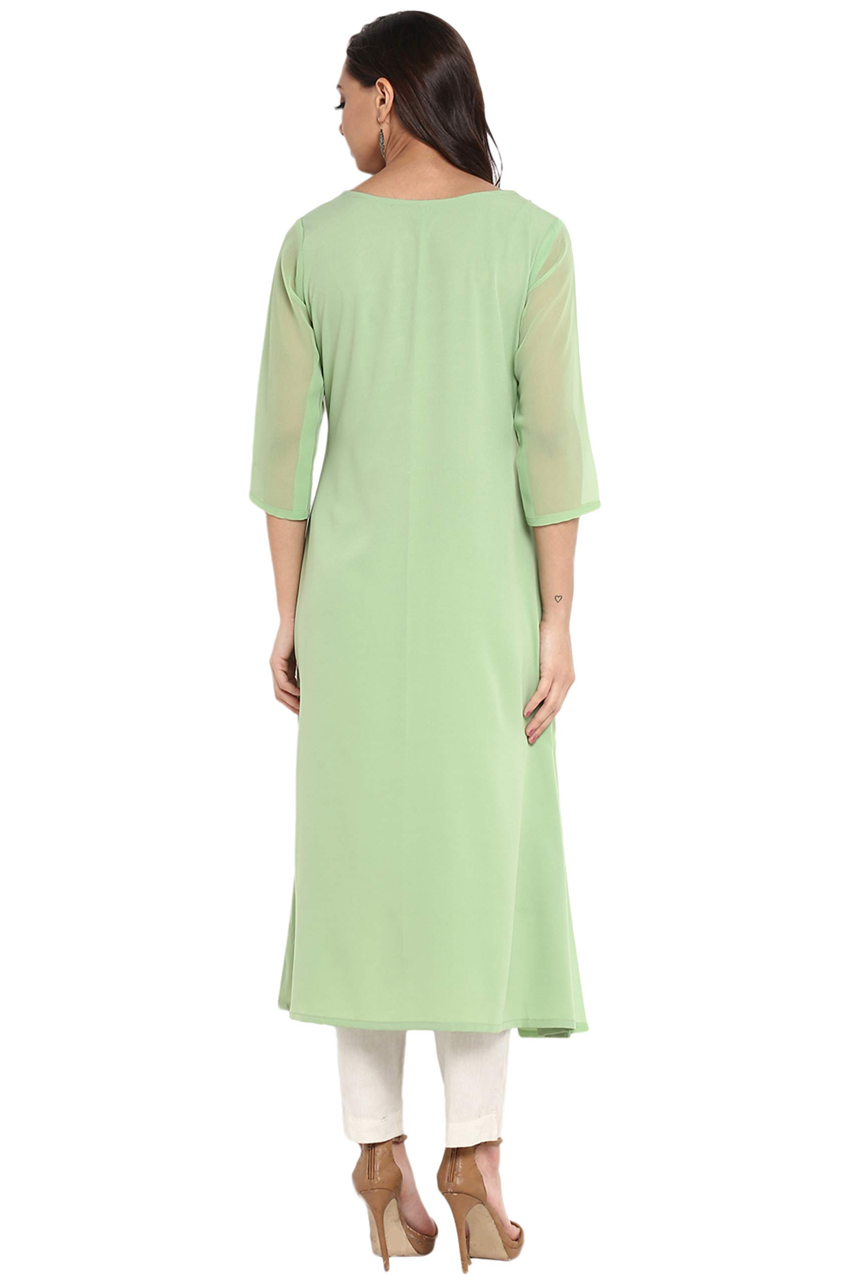 Janasya Kurta for Women Green