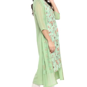 Janasya Kurta for Women Green