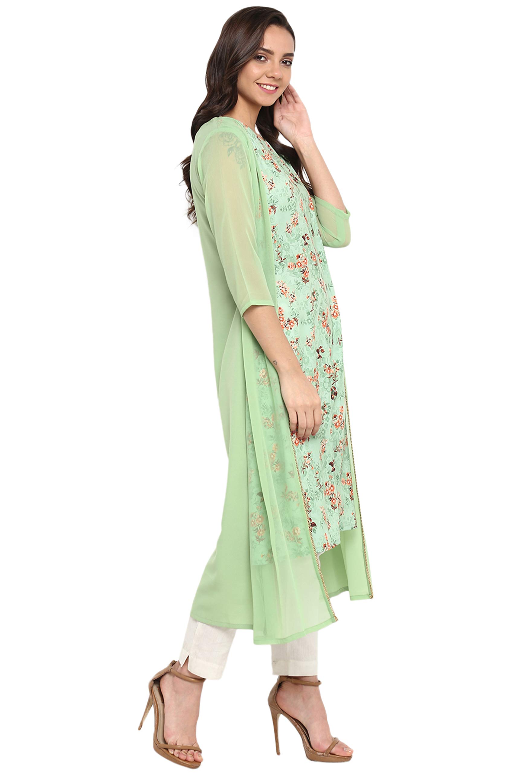 Janasya Kurta for Women Green