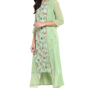 Janasya Kurta for Women Green