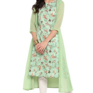 Janasya Kurta for Women Green