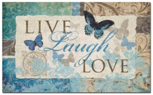 welcome door mats indoor entrance rug mat live laugh love butterfly kitchen floor bathroom carpets home decor absorbent bath non slip doormats 15.7 x 23.6 inch