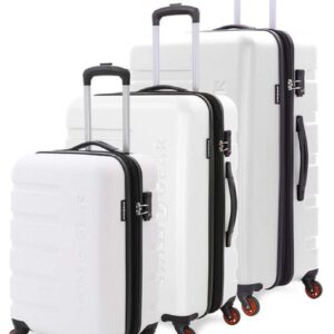 SwissGear 7366 Hardside Expandable Luggage with Spinner Wheels, White, 3-Piece Set (19/23/27)