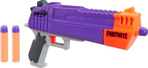 nerf fortnite hc-e mega dart blaster - includes 3 official mega fortnite darts - for youth, teens, adults