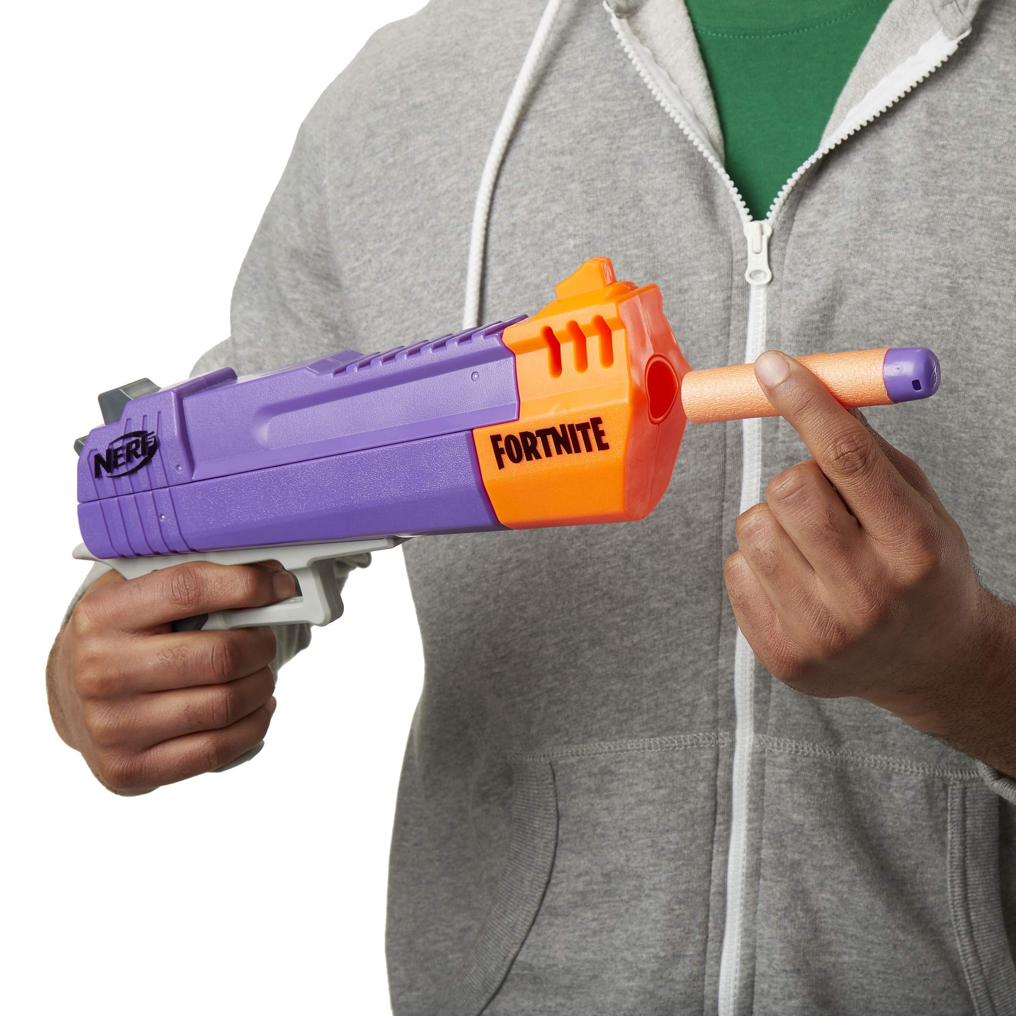 Nerf Fortnite HC-E Mega Dart Blaster - includes 3 Official Mega Fortnite Darts - for Youth, Teens, Adults