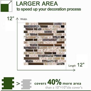 STICKGOO 10-Sheet Peel and Stick Wall Tile, Self-Adhesive Kitchen Backsplash in Sandstone (Thicker Design)