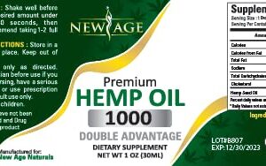 Hemp Oil - 4 Pack - All Natural of Hemp Drops - Grown & Made in USA - Natural Hemp Drops by NewAge (1000 (Pack of 4))