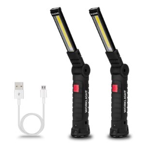 lmaytech tool gifts for men 2pack rechargeable led work lights with magnetic base, 360° rotation,versatile lighting for repairs, outdoors,christmas gifts,stocking stuffers mens gifts