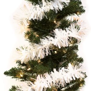 Anderson's White Tinsel Twist Garland 4 inches Wide x 25 ft Long, Parade Float Decorations for Trailer Or Golf Cart, Christmas Garland Décor for Home and Party