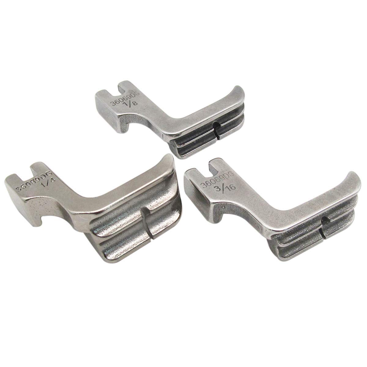 ckpsms Brand #36069DG High Shank Sewing Machine Double Welt Piping Presser Foot compatible with JUKI Brother Singer CONSEW Industrial Single Needle Sewing Machines (1/8+3/16 +1/4)