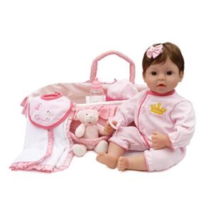 charex reborn baby doll handmade lifelike toddler dolls, 18 inch weighted realistic girl doll, soft body toy gift set for girls kids age 3+