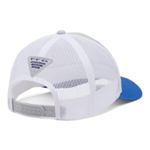 Columbia Unisex Pfg Mesh Snap Back Fish Flag Ball Cap, Cool Grey/White/Vivid Blue, One Size