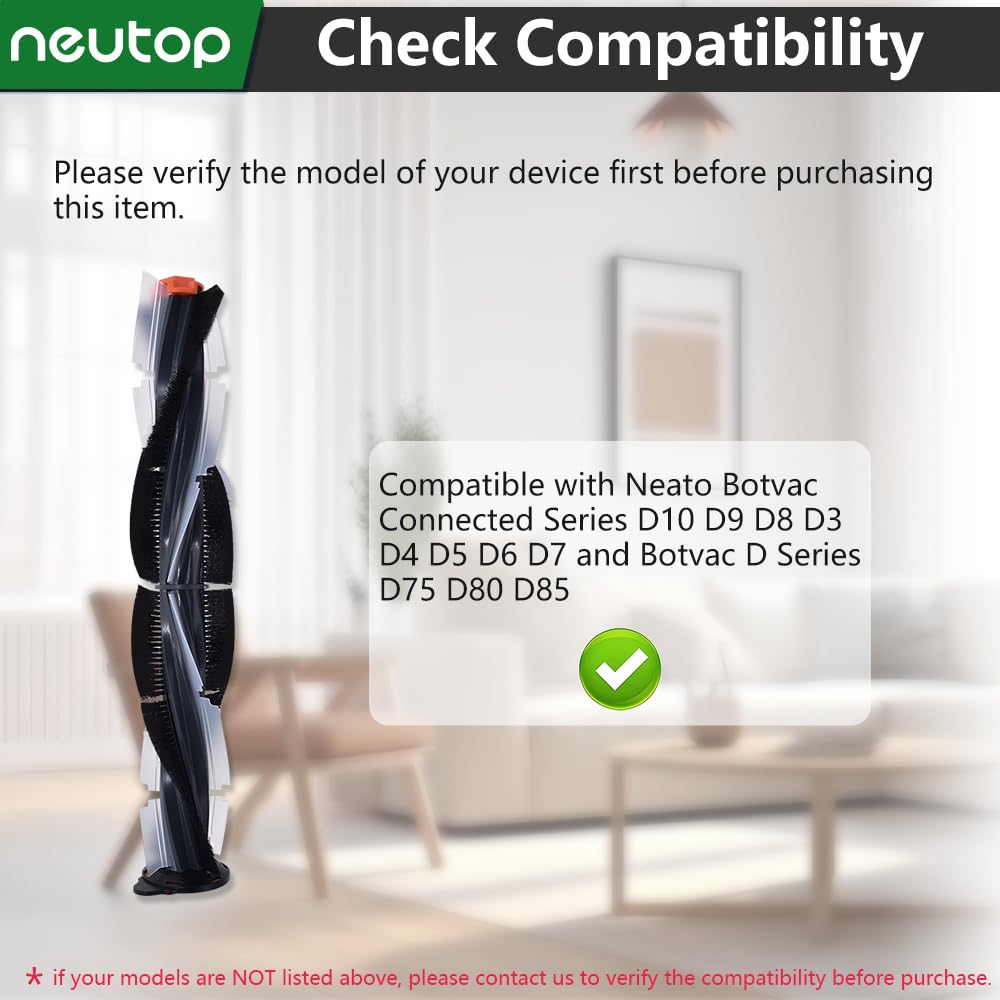 neutop Replacement Brush Compatible with Neato Botvac Connected Series D10 D9 D8 D3 D4 D5 D6 D7 and Botvac D Series D75 D80 D85 Robot Vacuum Parts Accessories.