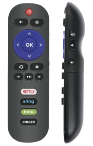 rc280 rc282 standard ir replacement remote control fit for tcl roku smart tv with tv power/volume and 4 shortcuts app keys