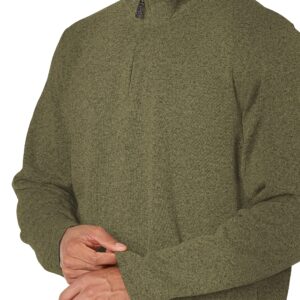 Wrangler Authentics Men's Long Sleeve Fleece Quarter-zip, Olive NIght, Large