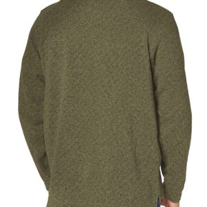 Wrangler Authentics Men's Long Sleeve Fleece Quarter-zip, Olive NIght, Large