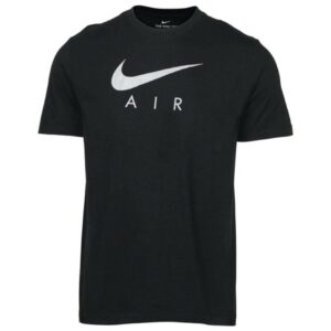 nike men's swoosh air metallic graphic tee (medium, black/silver)