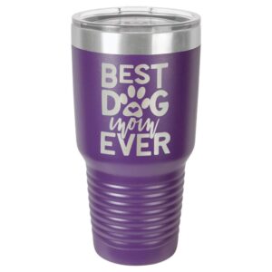 best dog mom ever purple 30 oz drink tumbler with straw | laser engraved travel mug with funny quotes | compare to yeti rambler | mother's day gift idea | onlygifts.com