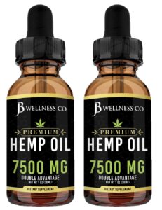 2-pack hemp oil 7500mg natural and safe hemp oil powerful for ingestible & topical use - non-gmo - plant based - sugar-free peppermint - 2oz