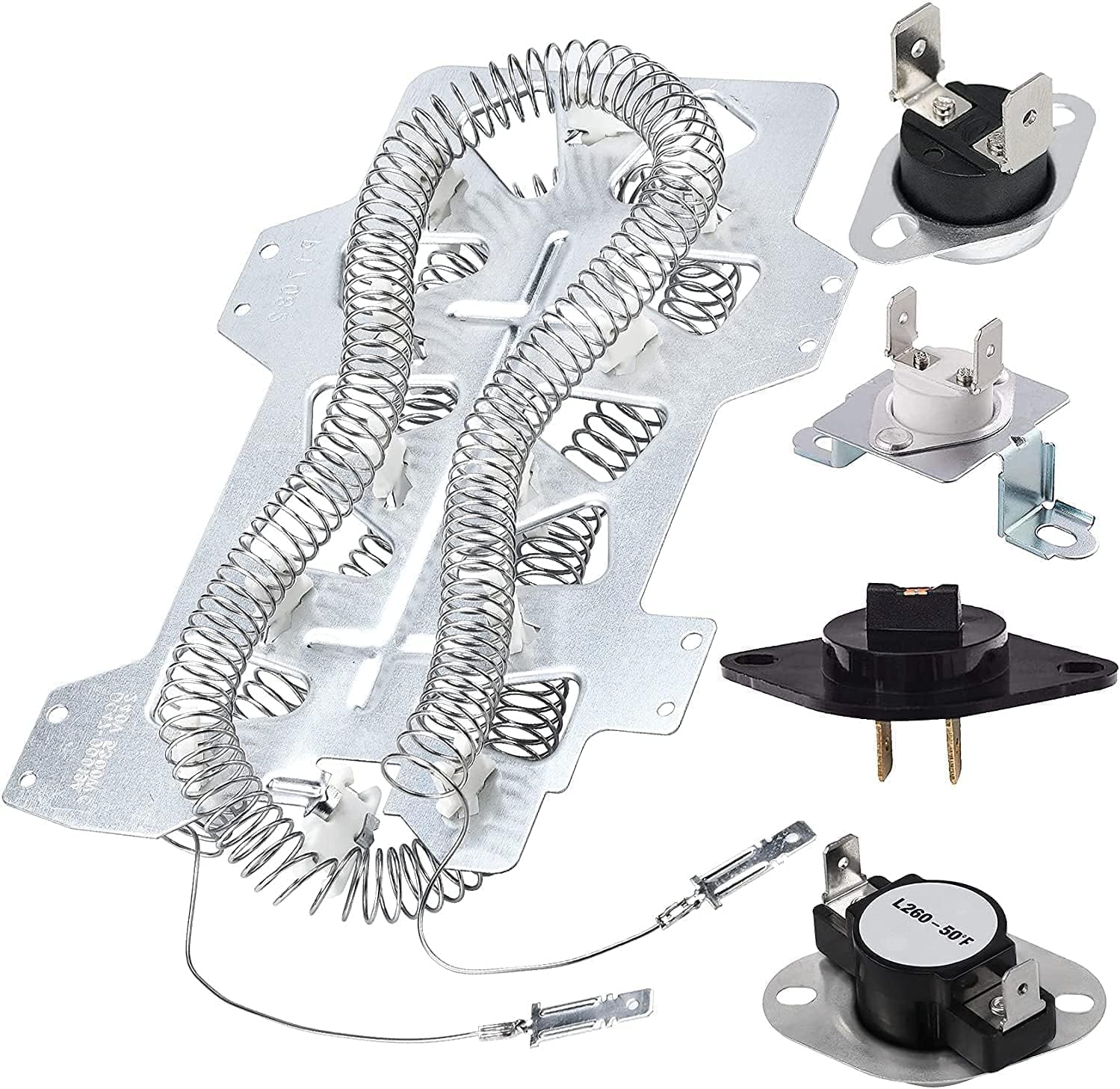 Replace Samsung Dryer Heating Element DC47-00019A & DC96-00887A & DC47-00016A & DC47-00018A & DC32-00007A with Thermal Fuse,Thermostat Dryer Parts,Repace dv40j3000ew/a2 dv45h7000ew/a2 dv42h5200ew/a3