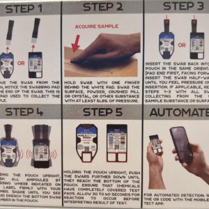 Residue Detection THC Drug Test Kit - Rapid Surface Residue Detector, 1 Mobile Detect Pouch