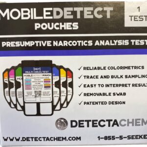 Residue Detection THC Drug Test Kit - Rapid Surface Residue Detector, 1 Mobile Detect Pouch