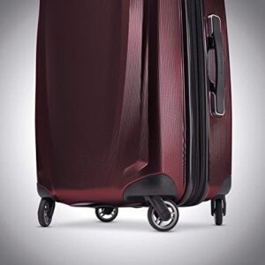 Samsonite Winfield 3 DLX Hardside Expandable Luggage with Spinners, Burgundy, Checked-Large 28-Inch