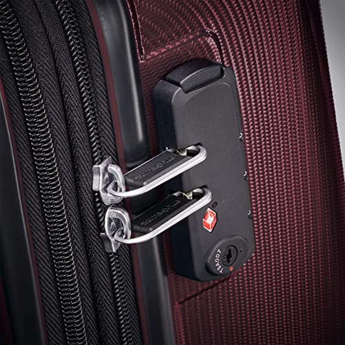 Samsonite Winfield 3 DLX Hardside Expandable Luggage with Spinners, Burgundy, Checked-Large 28-Inch