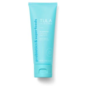 tula skin care so polished exfoliating sugar scrub - face scrub, gently exfoliates with sugar, papaya, and probiotic extracts for a softer and radiant-looking complexion, 2.9 oz.