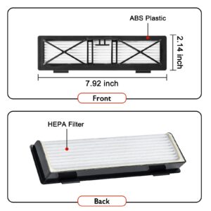 Replacement Parts Kit - 1 Main Brush 4 Side Brushes 4 High Efficiency Filters for Neato BotVac D Series -Vacuum Cleaner Brush Filter Replenishment Accessory