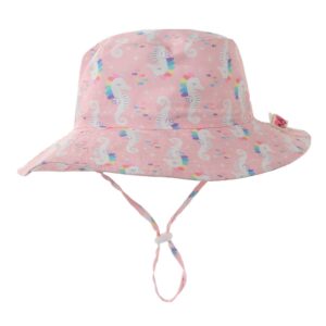 home prefer kids upf50+ safari sun hat breathable bucket hat summer play hat 8-12 years sea horse