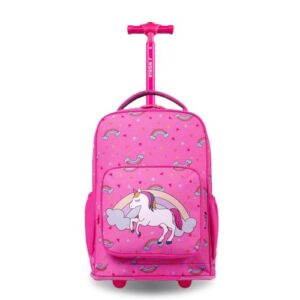 j world new york kids' sparkle rolling backpack, unicorn, one size