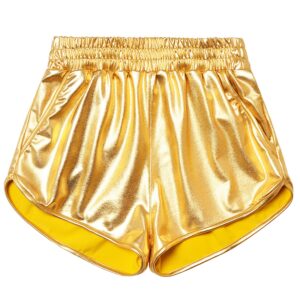 big girls metallic shorts gold hot pants shiny sparkly festival outfits 10 11