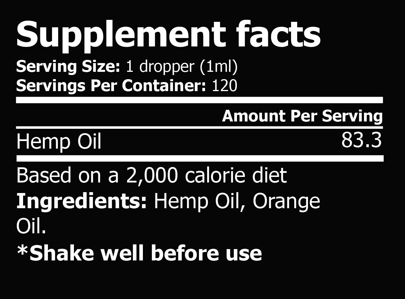 Hemp Oil :: Hemp 10,000mg :: Hemp Extract :: May Help with Joint Support, Hair, Skin, Nail Health & More :: Hemp Drops :: Rich in Omega 3,6,9 (Orange)