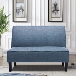 yongqiang upholstered armless loveseat settee for living room bedroom dining room small sofa couch banquette pattern fabric