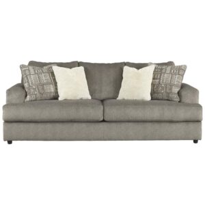 signature design by ashley soletren contemporary chenille sofa with 4 accent pillows, gray