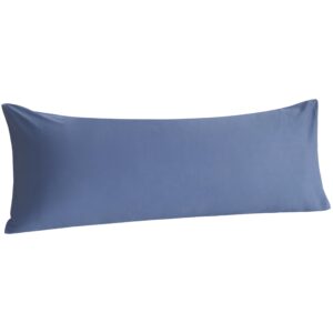 ntbay body cotton pillowcase - envelope closure 20x54 pillowcase, breathable and soft bed pillow case, denim blue