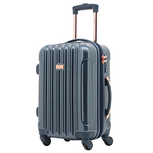 kensie Women's Alma Hardside Spinner Luggage, Expandable, Midnight Blue, Carry-On 20-Inch