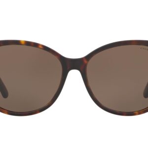 Coach HC8271U Universal Fit Sunglasses, Dark Tortoise/Dark Brown, 57 mm