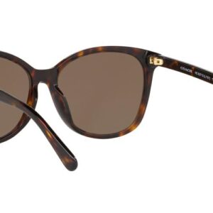 Coach HC8271U Universal Fit Sunglasses, Dark Tortoise/Dark Brown, 57 mm