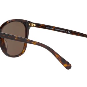 Coach HC8271U Universal Fit Sunglasses, Dark Tortoise/Dark Brown, 57 mm