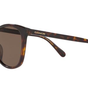 Coach HC8271U Universal Fit Sunglasses, Dark Tortoise/Dark Brown, 57 mm