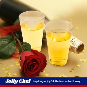 JOLLY CHEF 14 oz Clear Plastic Cups, 50 Pack Heavy-duty Party Glasses, Disposable plastic cups for wedding Cocktails Tumblers, Ideal for Halloween, Christmas, and Thanksgiving Parties