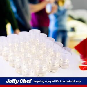 JOLLY CHEF 14 oz Clear Plastic Cups, 50 Pack Heavy-duty Party Glasses, Disposable plastic cups for wedding Cocktails Tumblers, Ideal for Halloween, Christmas, and Thanksgiving Parties