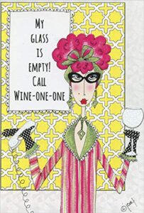 pictura wine-one-one dolly mamas funny/humorous feminine birthday card for her/woman