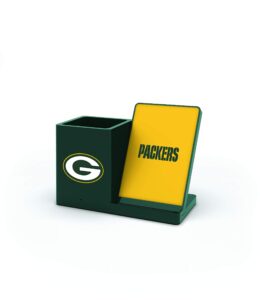 soar nfl wireless charger and desktop organizer, green bay packers