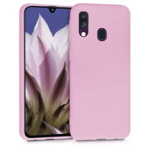 kwmobile case compatible with samsung galaxy a40 case - soft slim protective tpu silicone cover - antique pink matte