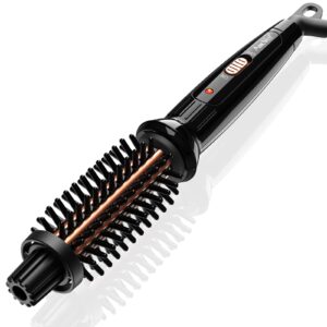 amovee mini curling iron travel hair brush anti-scald curling wand ceramic tourmaline hot brush 3/4 inch barrel for short hair