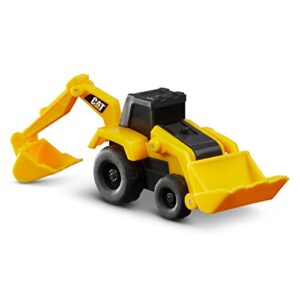 CAT Construction Toys, Little Machines 5pk Truck Toy Set, Includes Dump Truck, Front Loader, Bulldozer, Backhoe, and Excavator Vehicles with Moving Parts, Cake Toppers Ages 3+